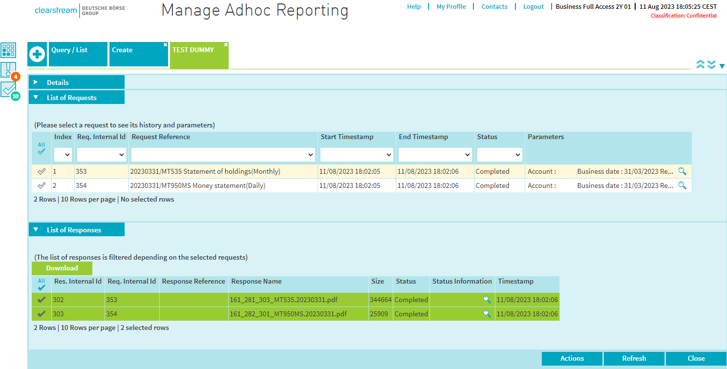 Xact Web Portal: Ad hoc reporting functionality for Statements of Holdings